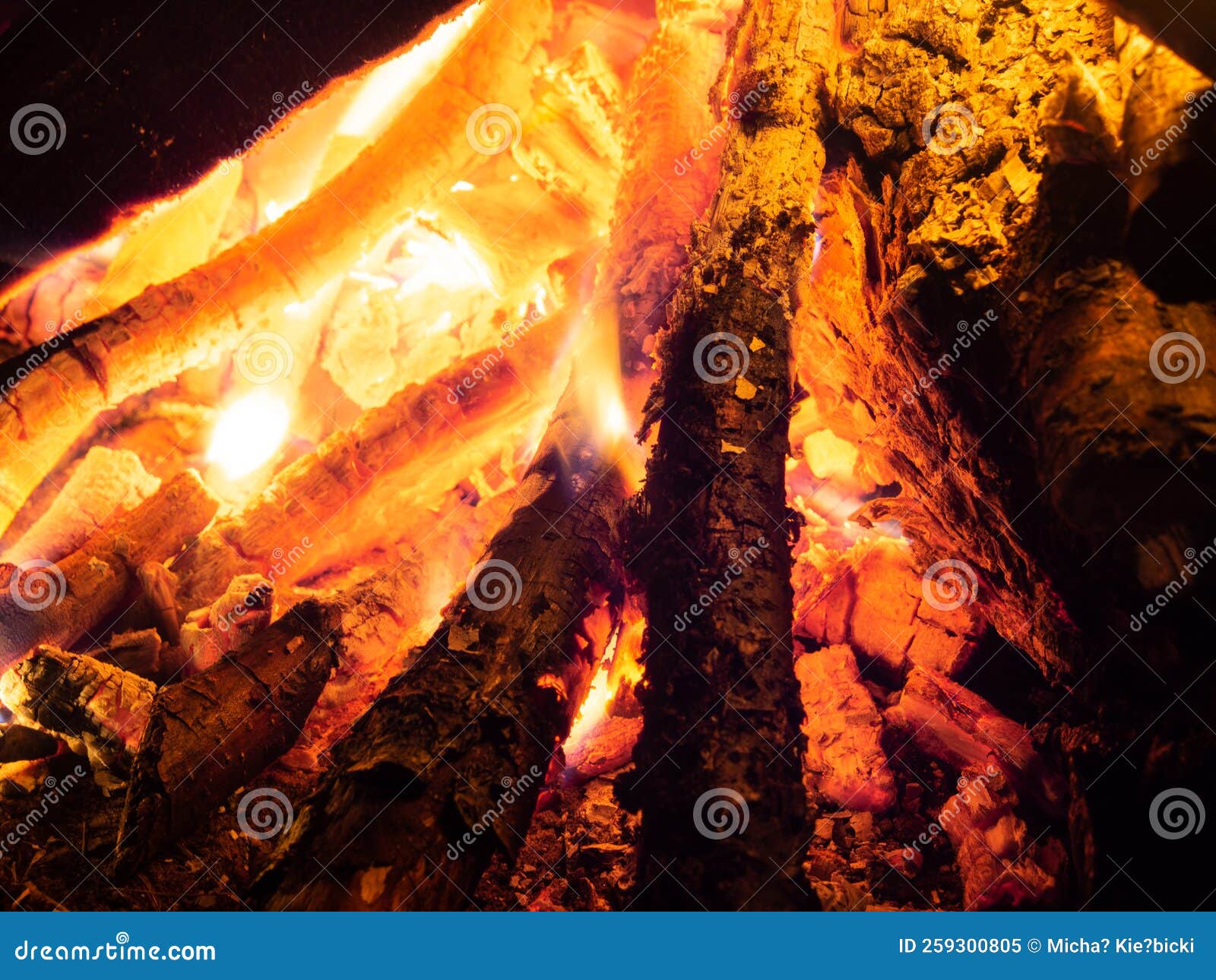 Orange Bonfire Flames and Ashes Stock Image - Image of heat, firewood ...