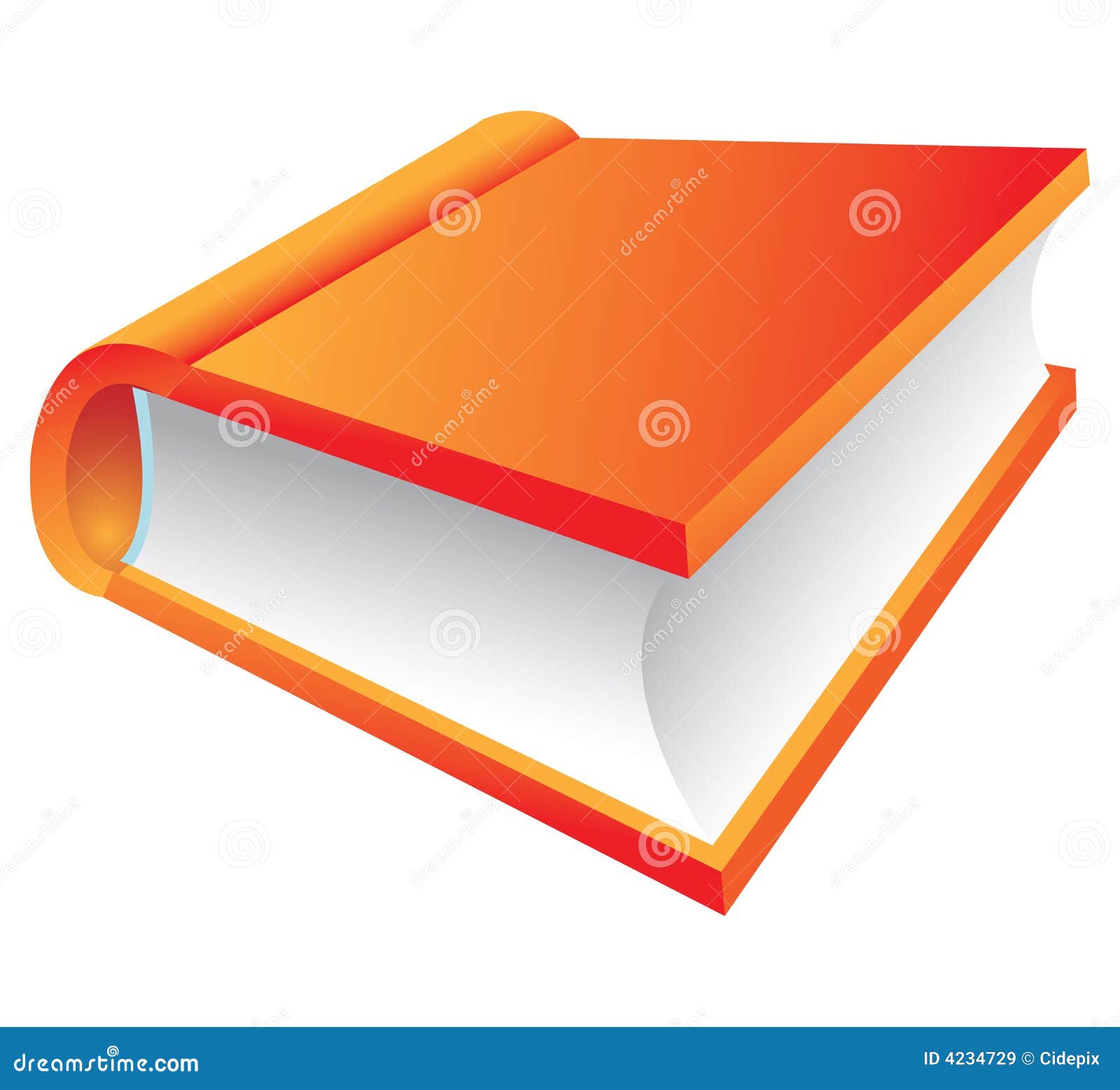 Orange Book 3d stock vector. Illustration of handbook - 4234729