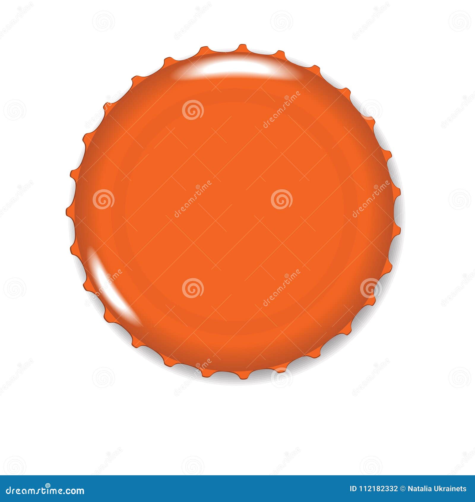 Orange bottle cap stock vector. Illustration of glossy - 112182332