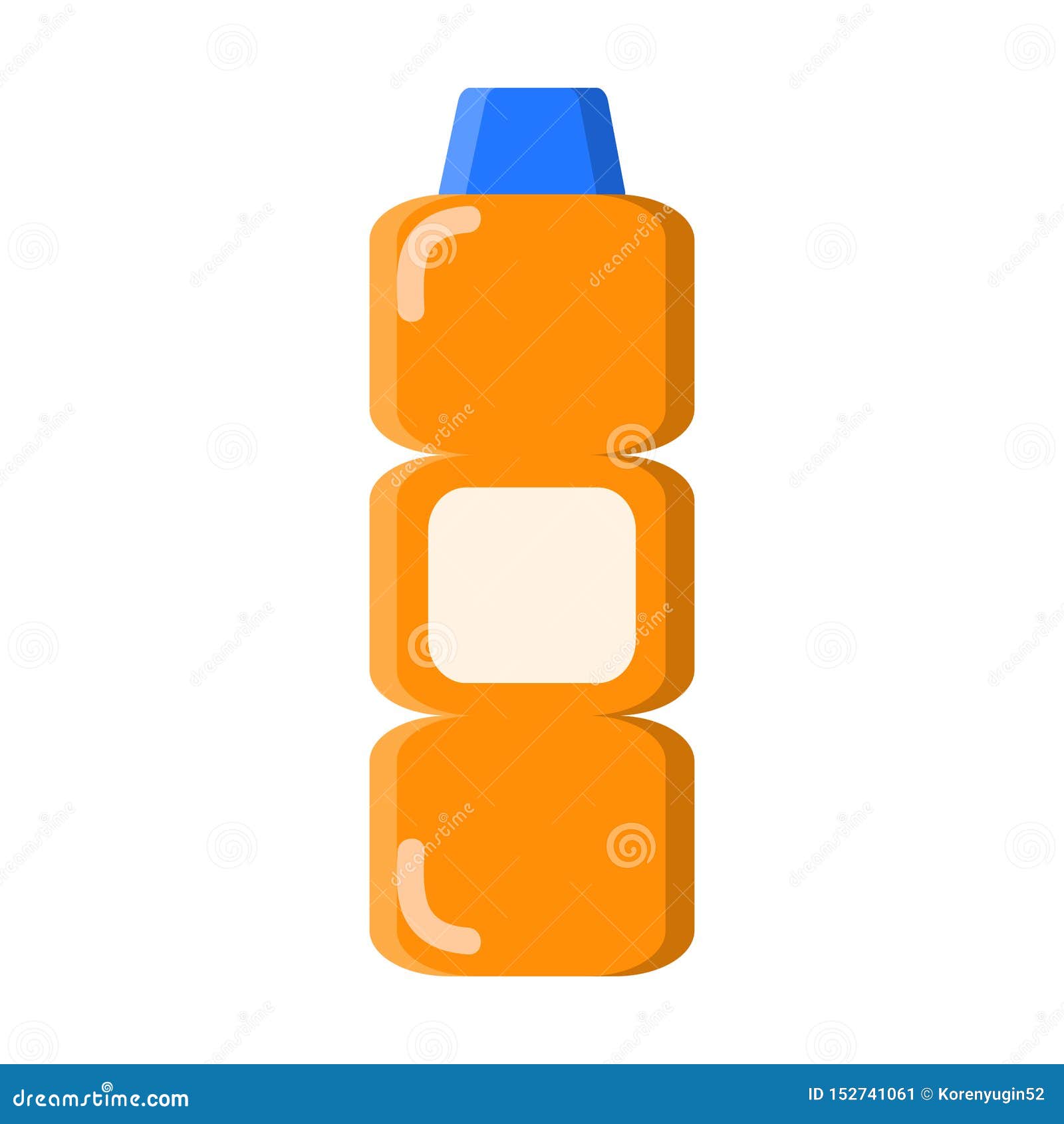 Orange Bottle with Cleaner Soap in Flat Style on White, Stock Vector ...