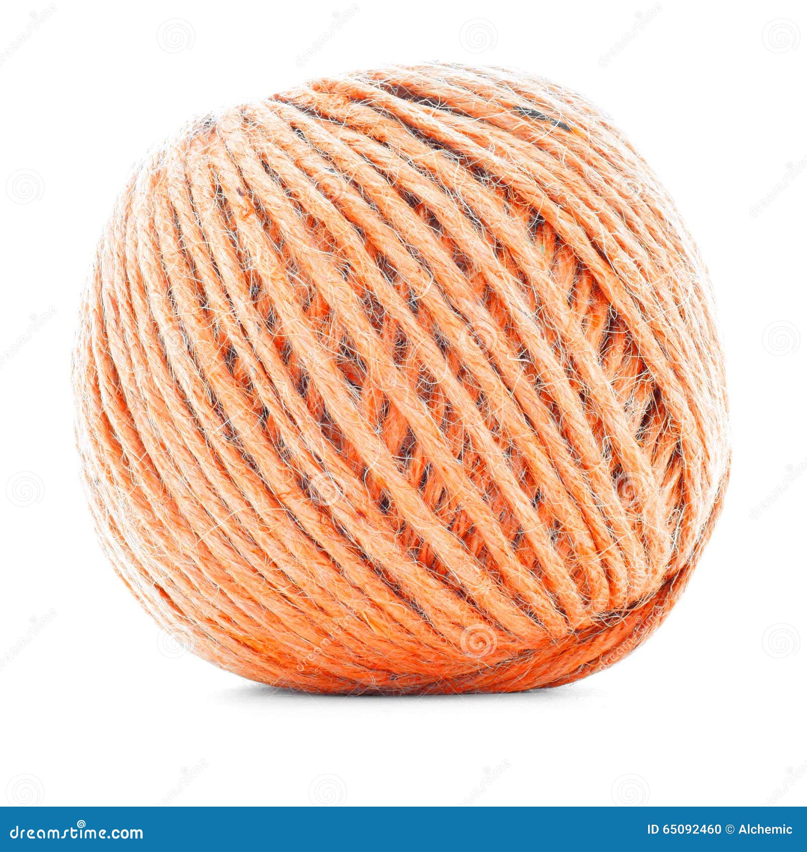 Orange Braided Clew, Knitting Thread Roll Isolated on White Background ...