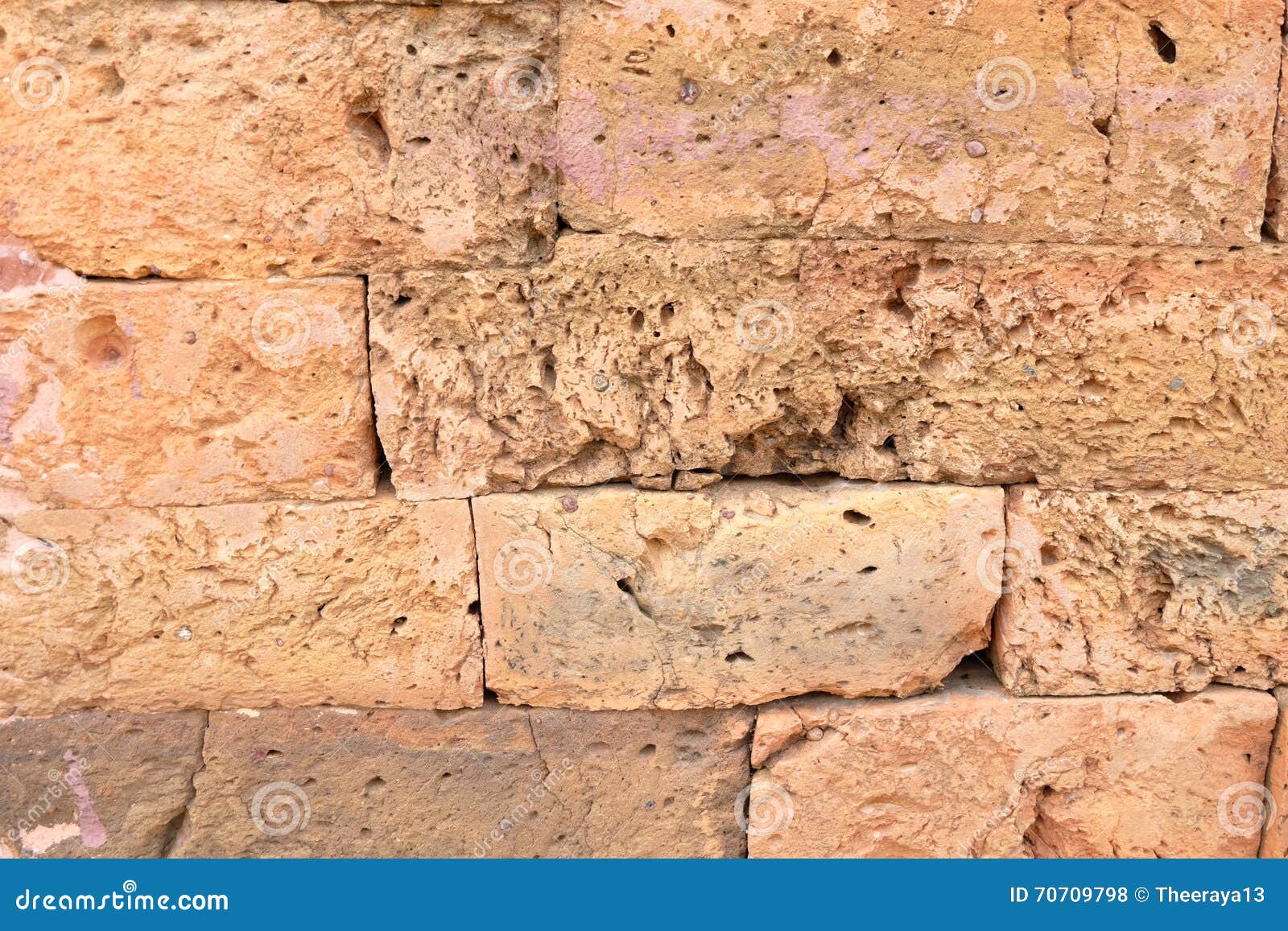 Orange Brick Make Rock Wall Stock Photo - Image of establish, build ...