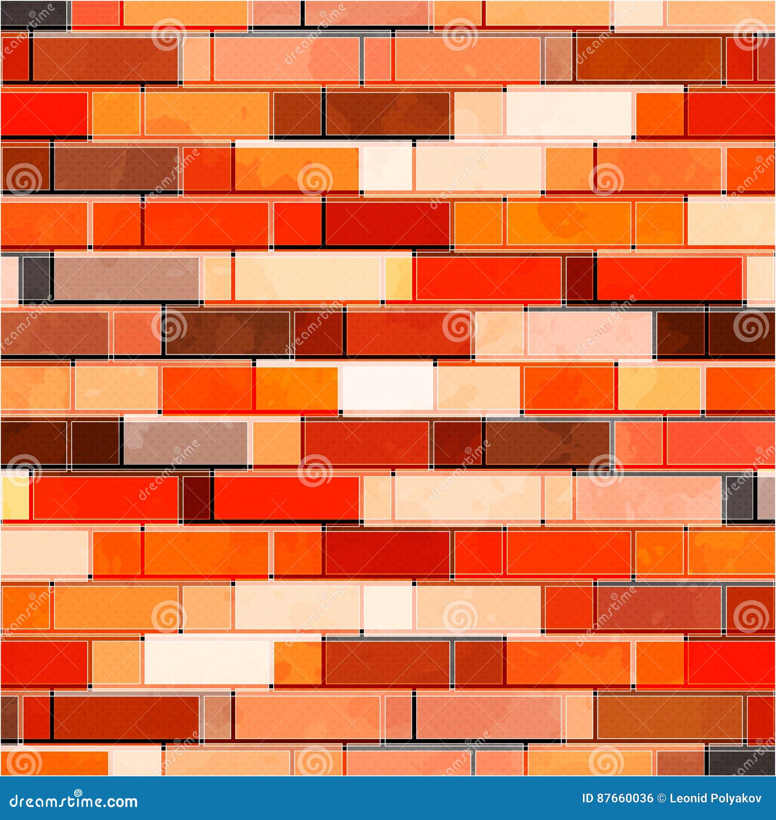 Orange Brick Wall Geometric Pattern Stock Vector - Illustration of hand ...