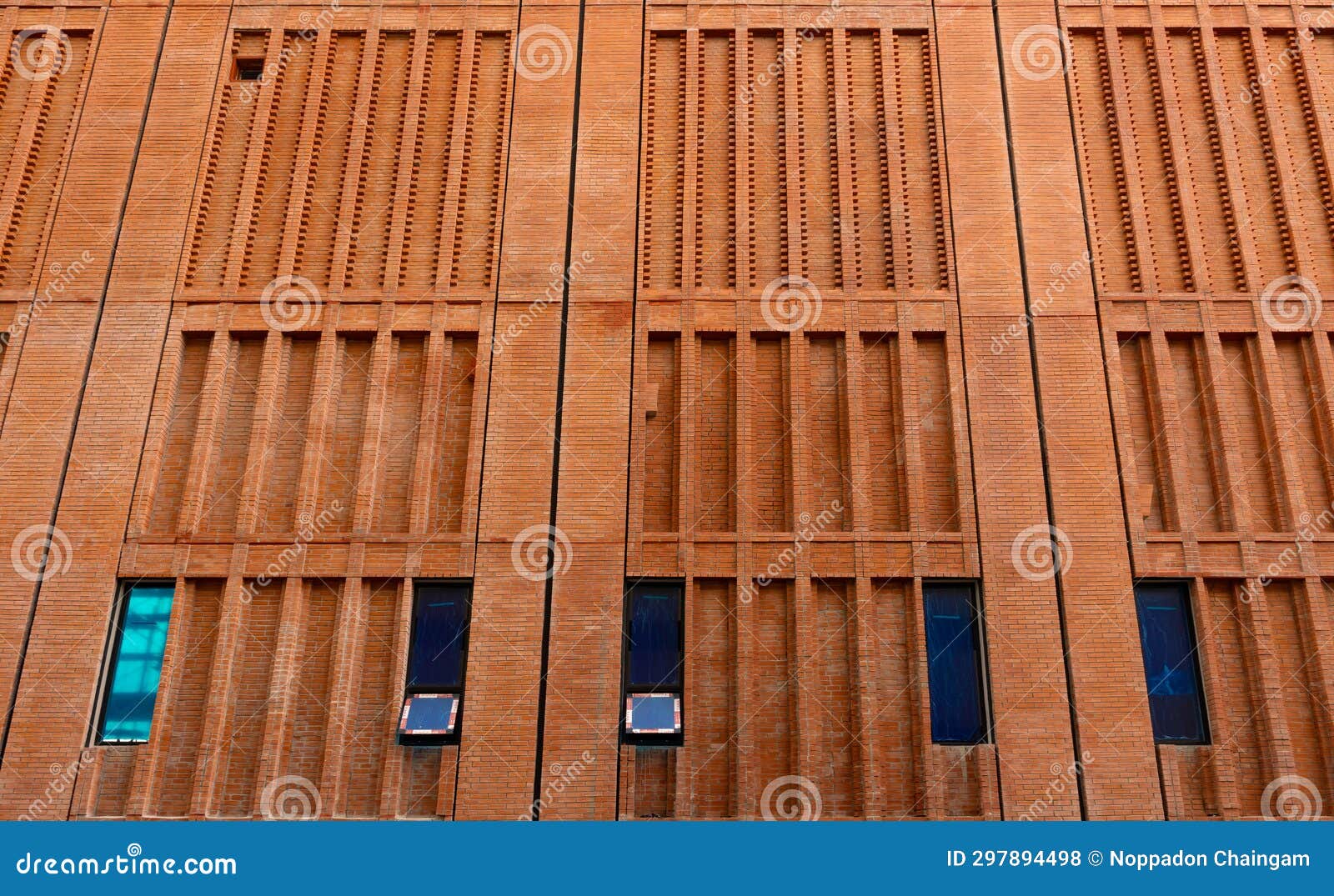 Orange Brick Wall of a High-rise Building. Stock Photo - Image of ...
