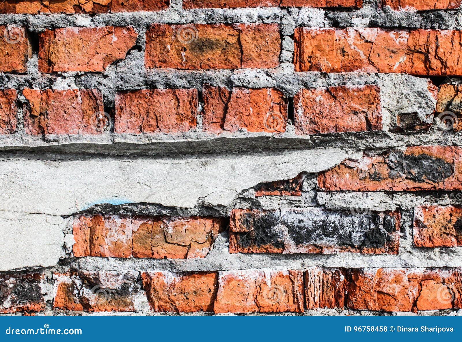 Orange Brick Wall, Ruined Part of a Building, Old Texture Stock Photo ...