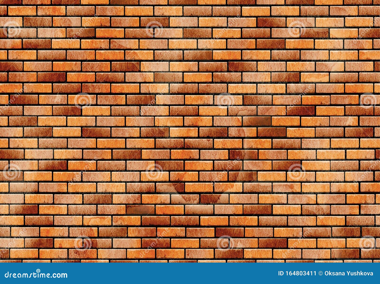 Brick Wall with Watercolor Texture Stock Illustration - Illustration of ...