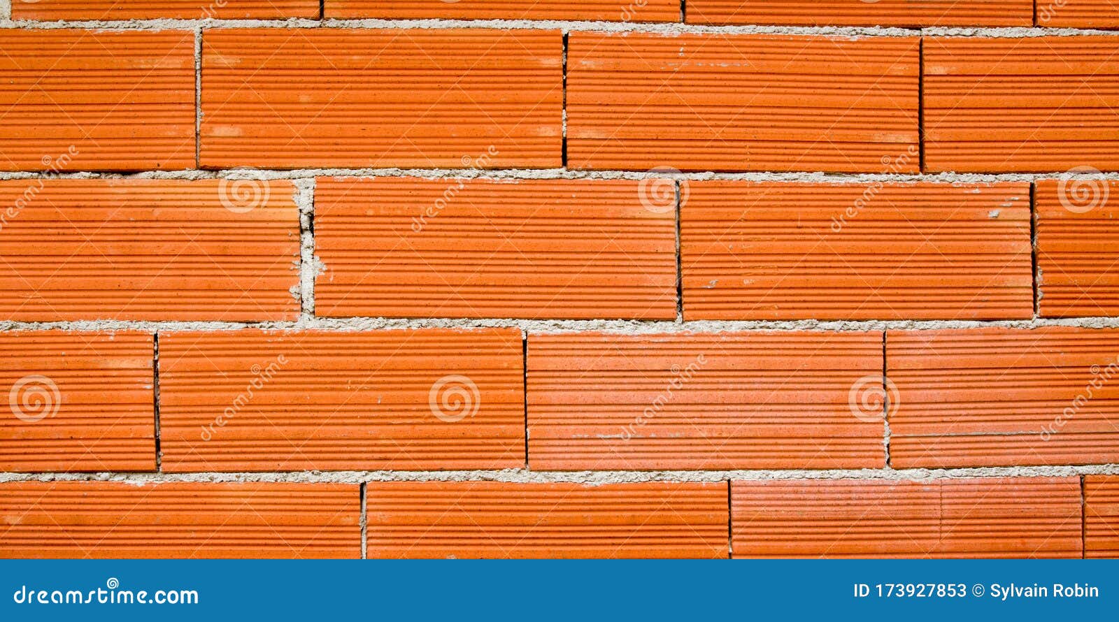Orange Bricks Background Modern Wall Texture in Site Under Construction ...