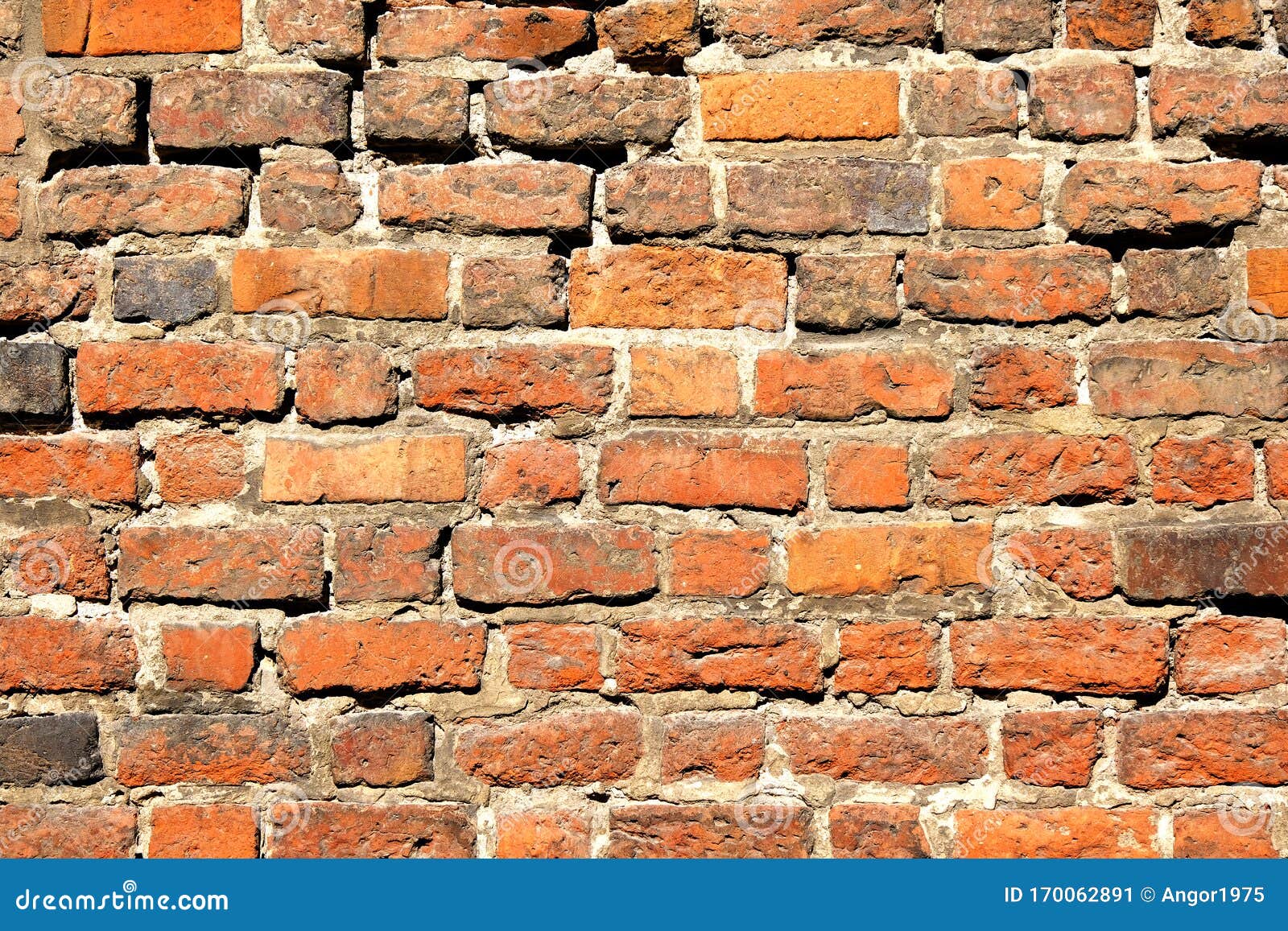 Orange Bricks Old Vintage Wall. Abstract Architectural Background for ...