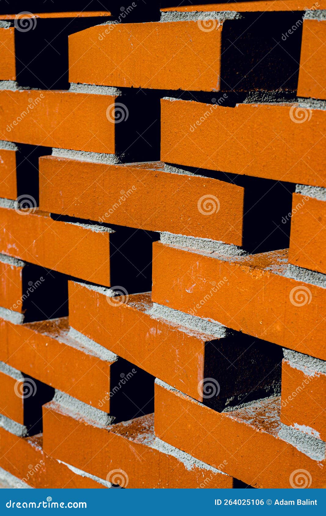 Orange bricks wall stock photo. Image of tile, line - 264025106