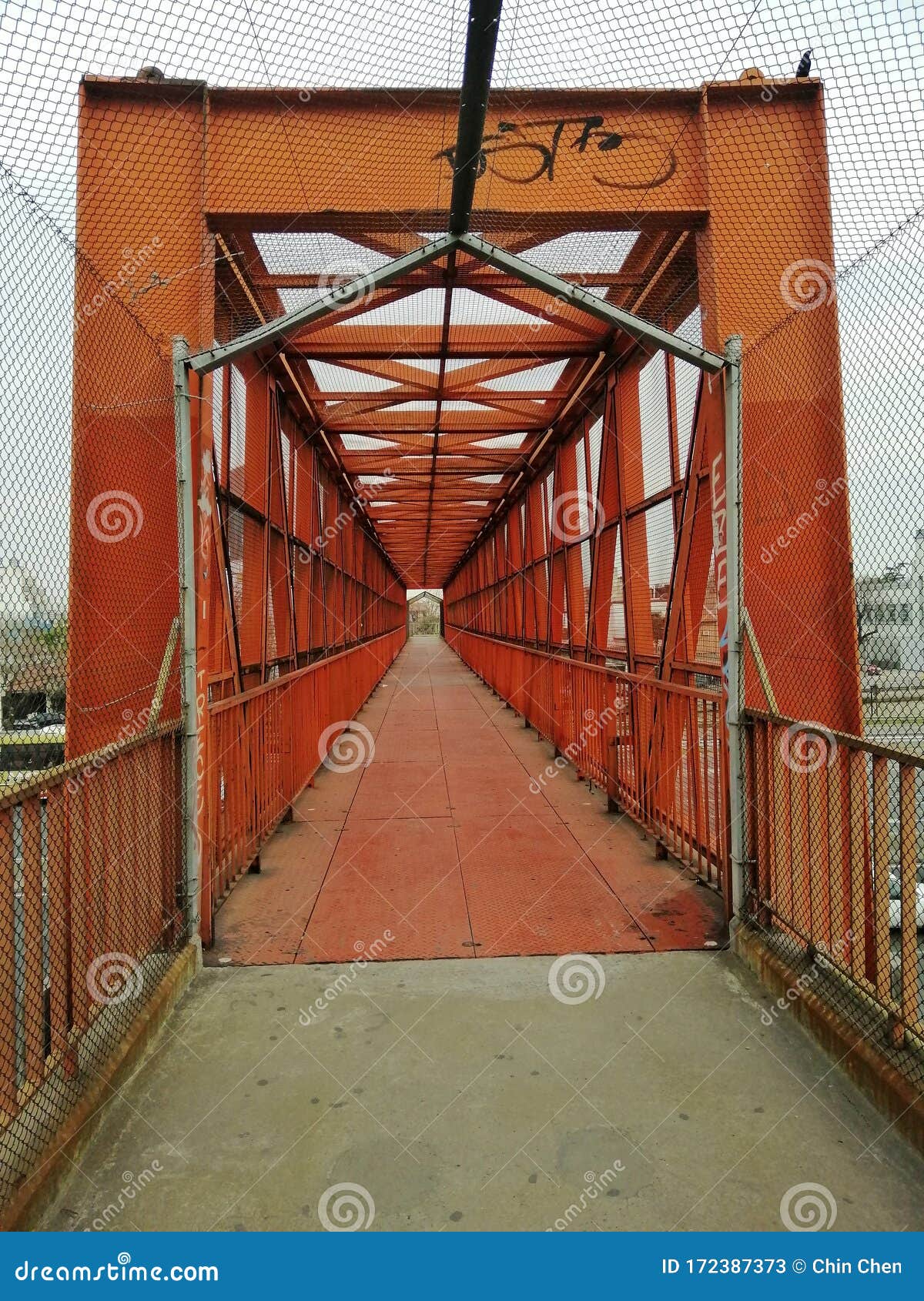 Orange Bridge Above the Route Stock Image - Image of route, bridge ...