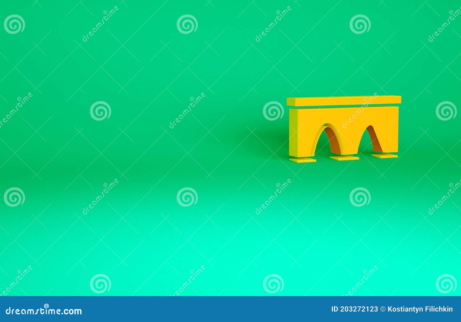 Orange Bridge for Train Icon Isolated on Green Background. Minimalism ...