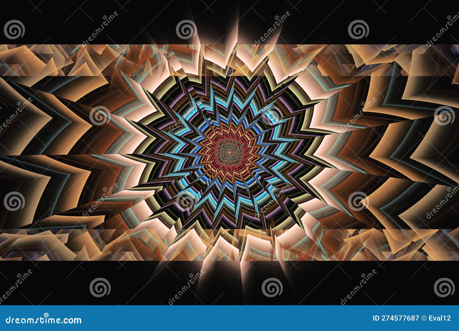 Orange Broken Pattern of Crooked Waves on a Black Background. Stock ...