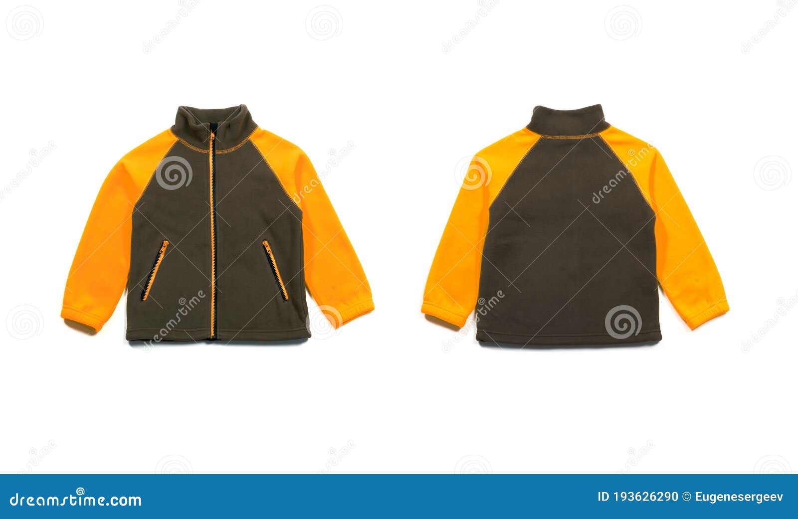 Orange Brown Fleece Jacket Isolated on White Stock Photo - Image of ...