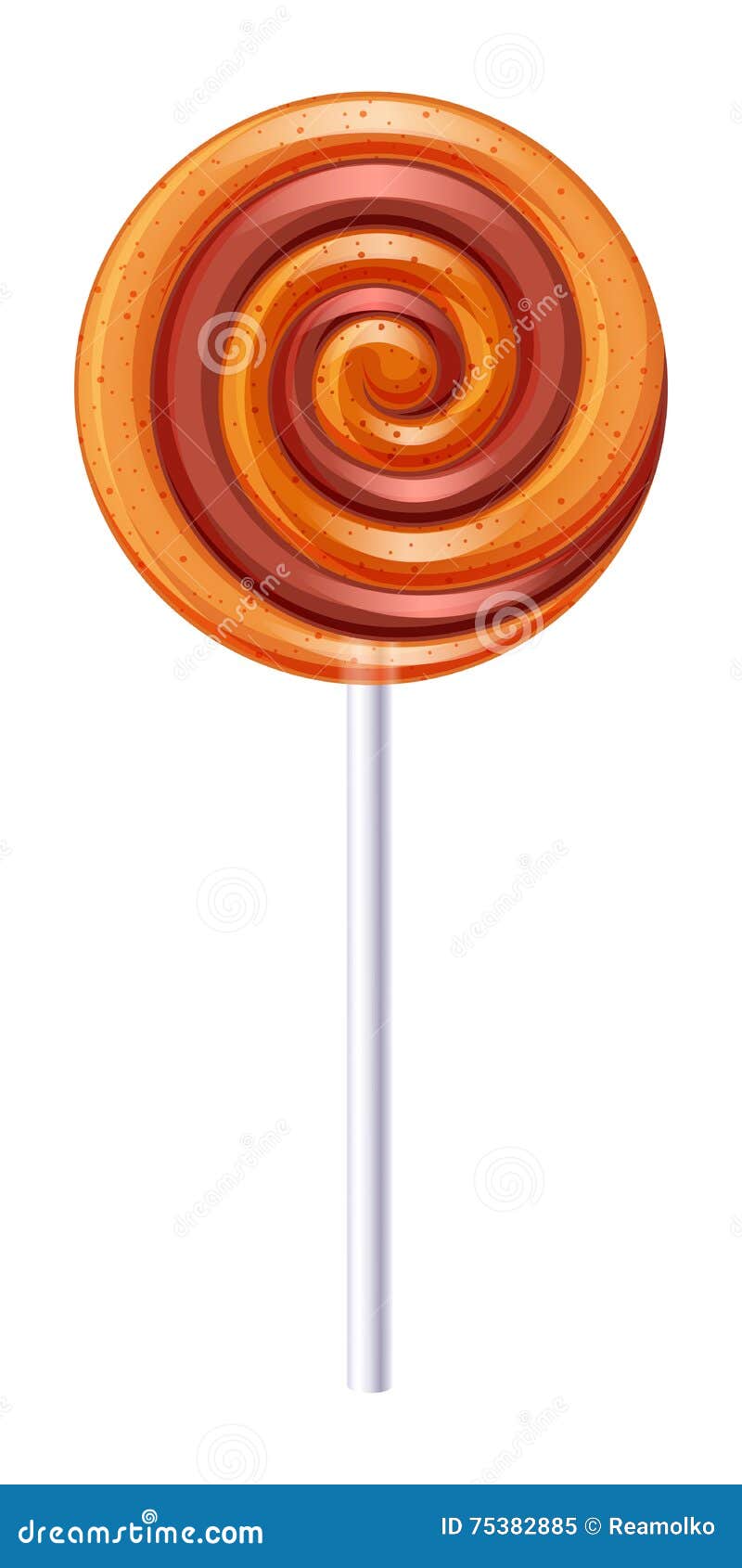 Orange and Brown Spiral Candy. Cinnamon Lollipop. Stock Vector ...