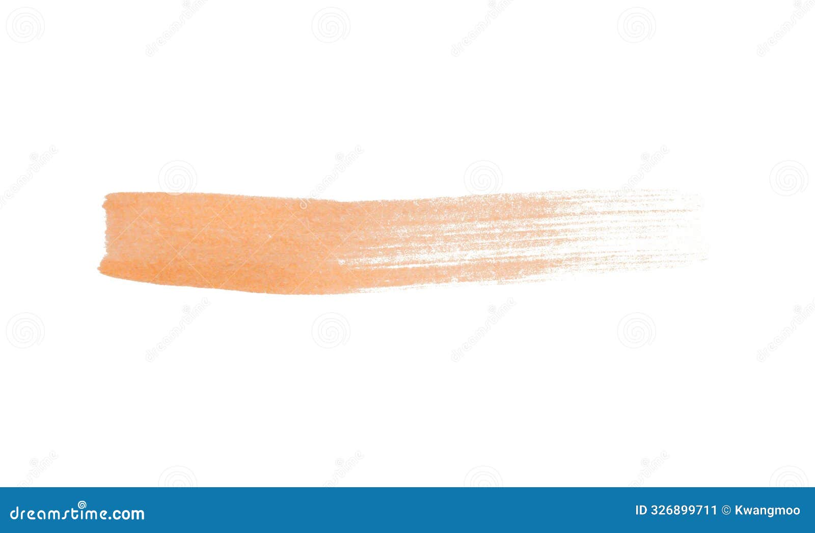 Orange Brush Stroke Isolated on White Stock Illustration - Illustration ...