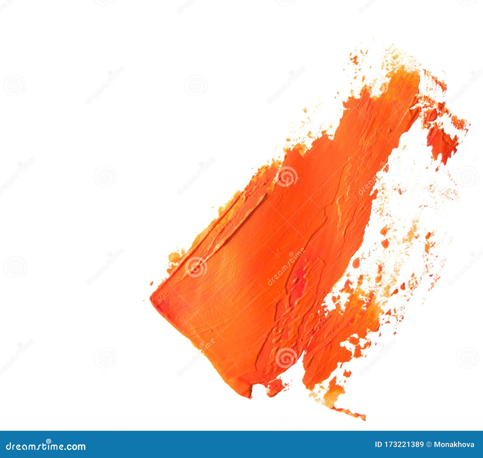 Orange Brush Stroke on a White Background Stock Image - Image of stain ...