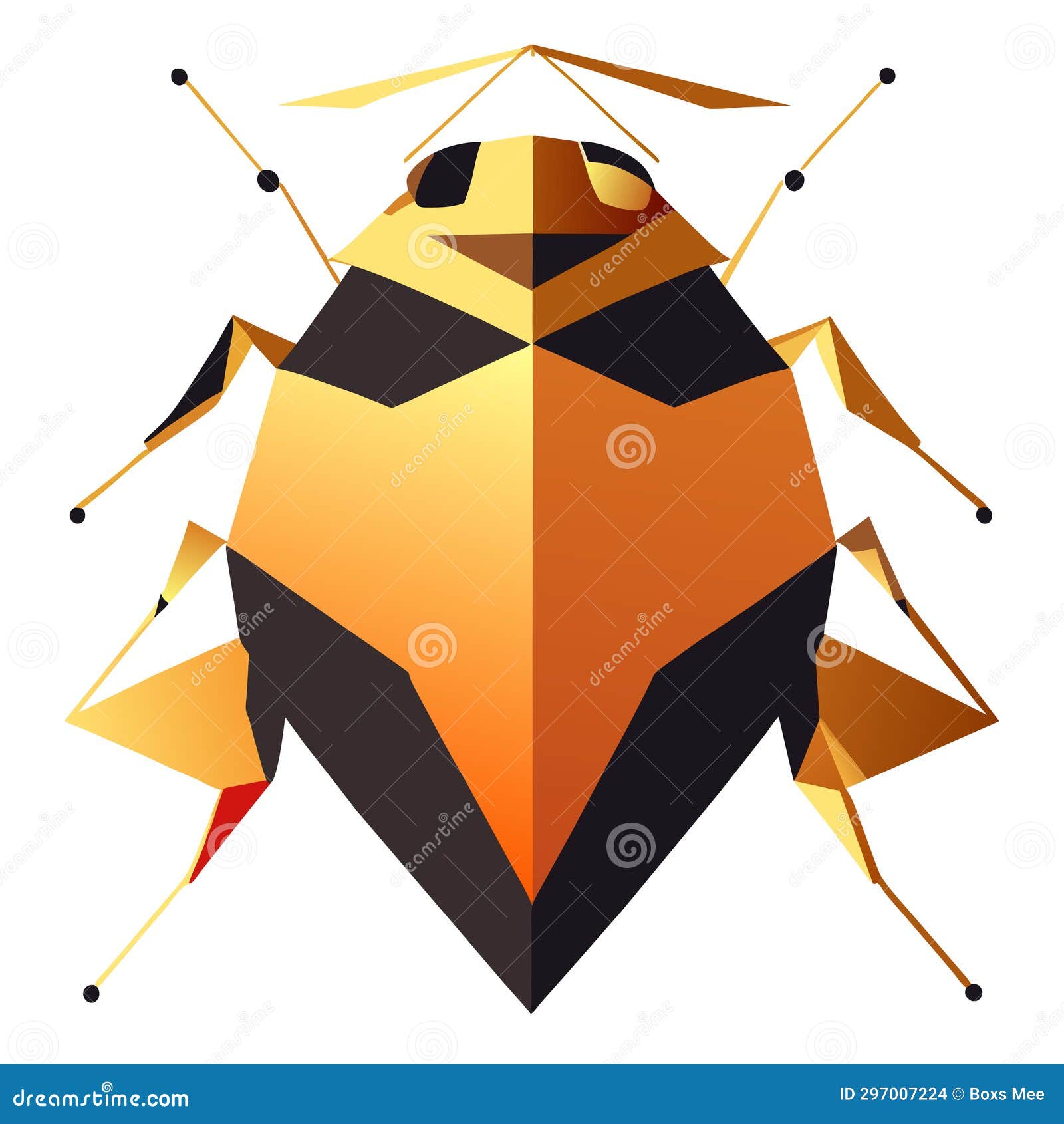 Orange Bug Isolated on White Background. Vector Illustration. Eps 10 ...
