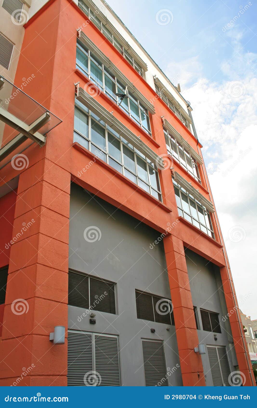 Orange building stock photo. Image of modern, pane, city - 2980704