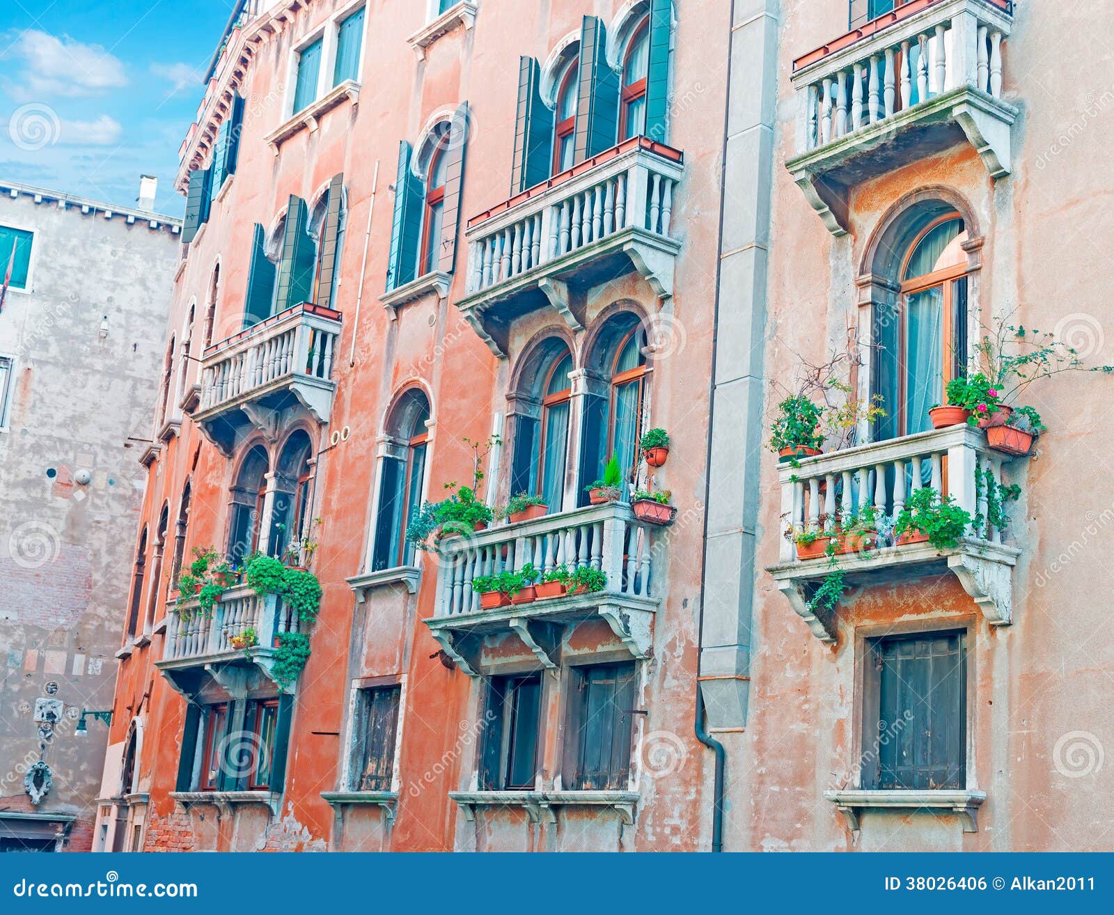 Orange building stock photo. Image of italy, vacation - 38026406