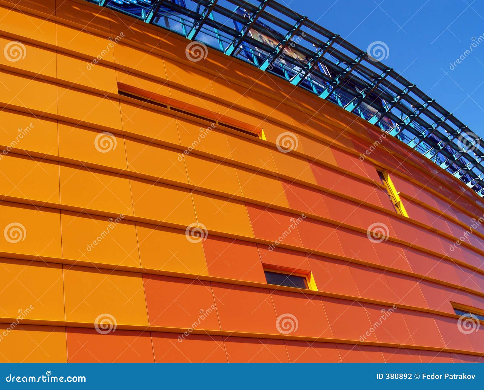 Orange building [4] stock photo. Image of moscow, blue - 380892