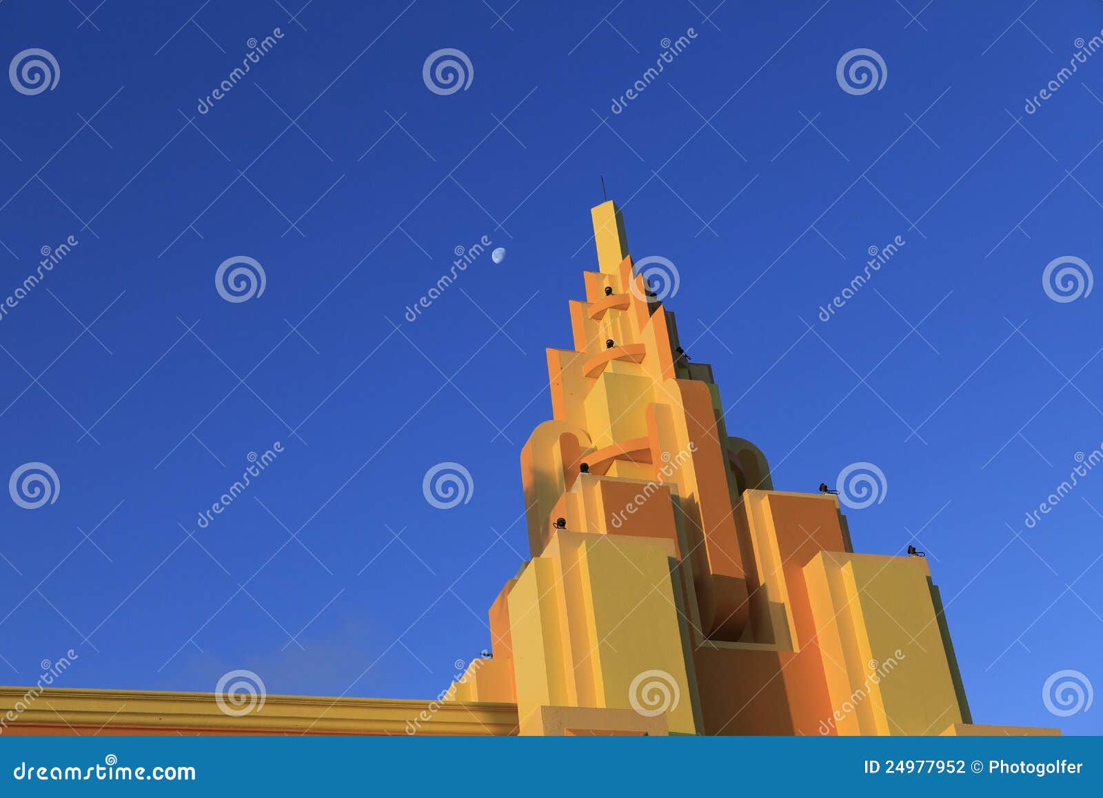 Orange Building in Cocoa Beach, Florida Stock Photo - Image of blue ...