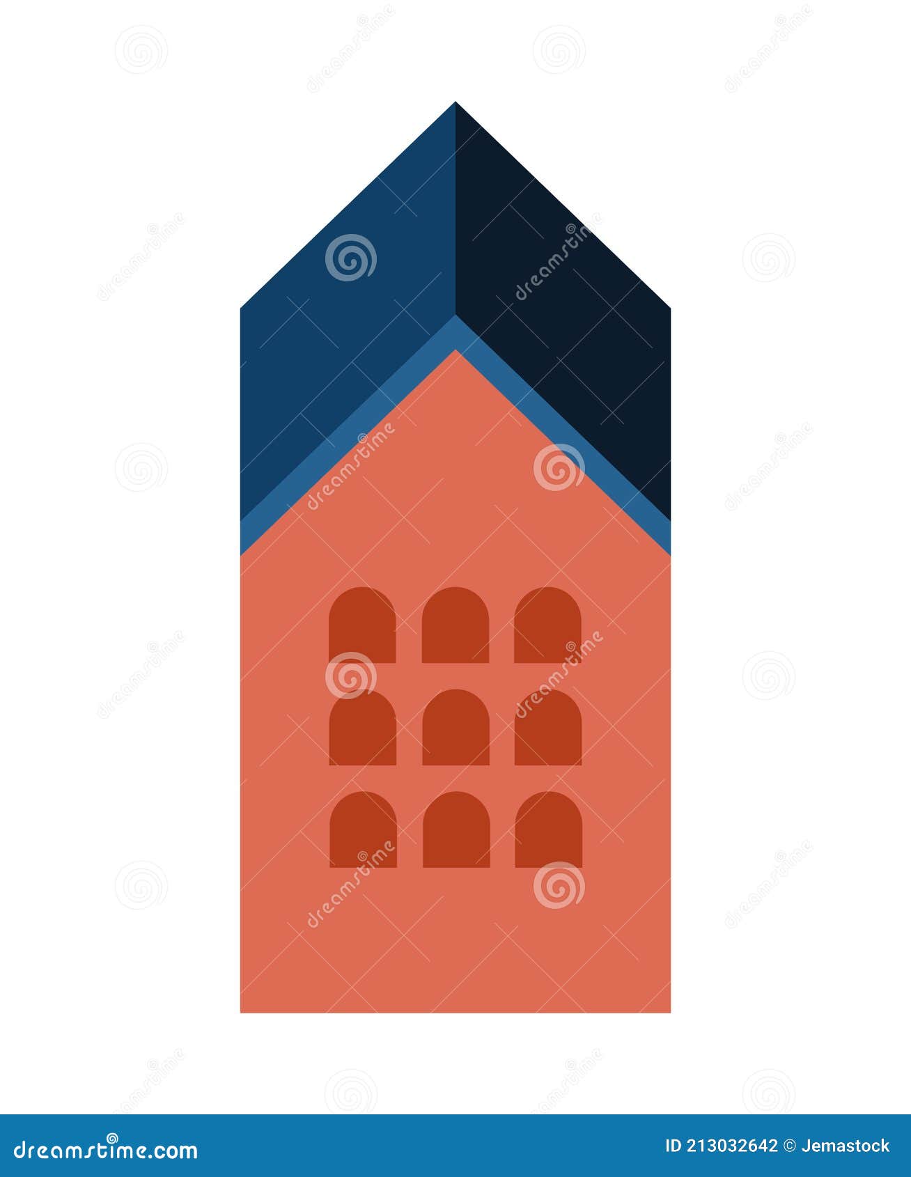 Orange building icon stock illustration. Illustration of design - 213032642