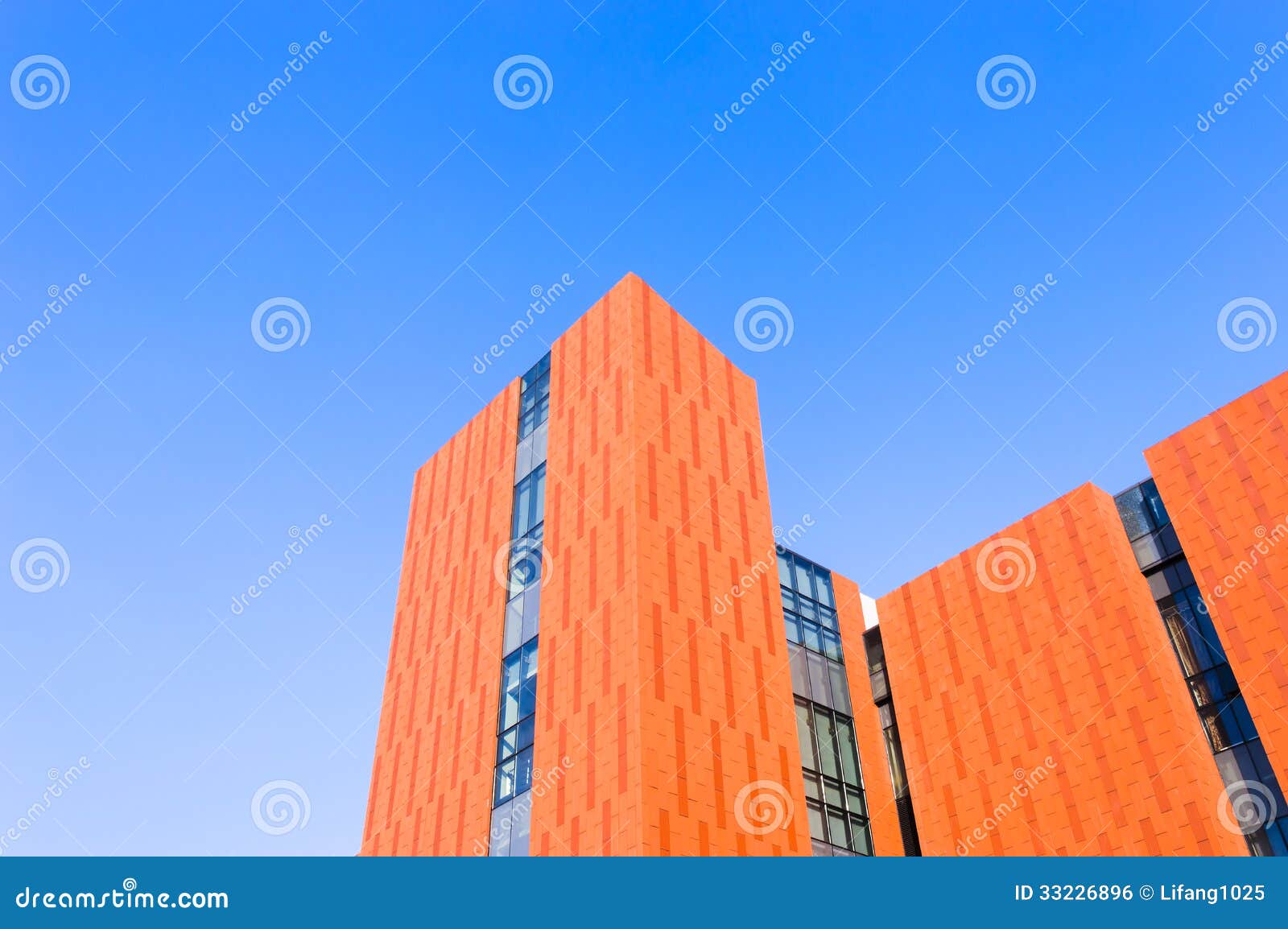 Orange building wall stock photo. Image of glass, bright - 33226896