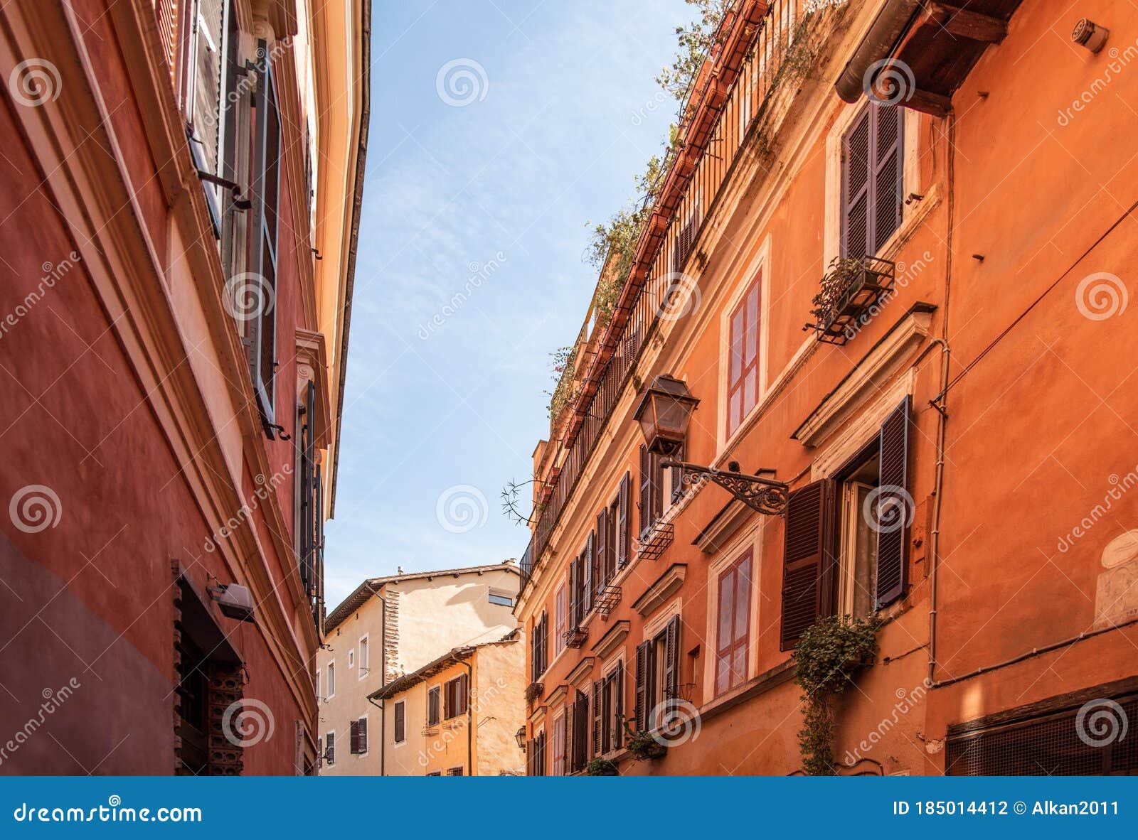 Orange buildings in Rome stock photo. Image of roma - 185014412