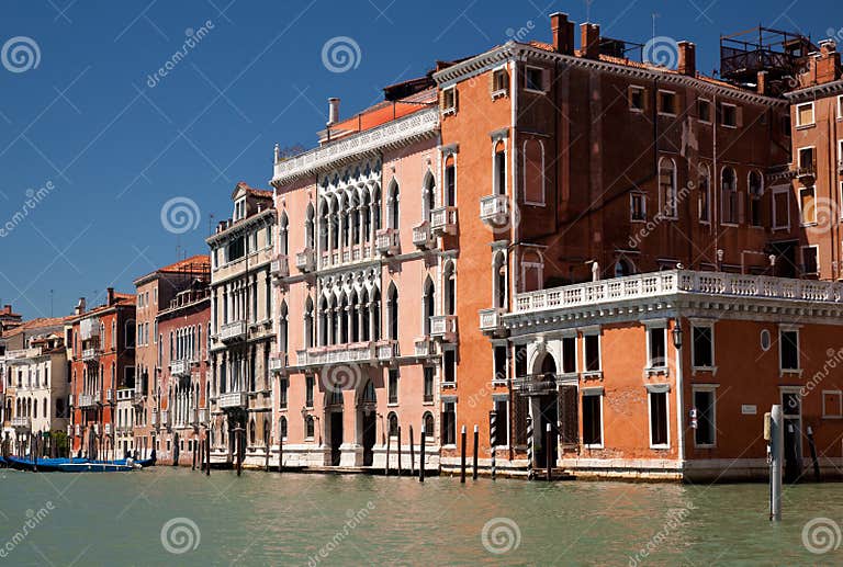 Orange buildings in Venice stock image. Image of italy - 15674007