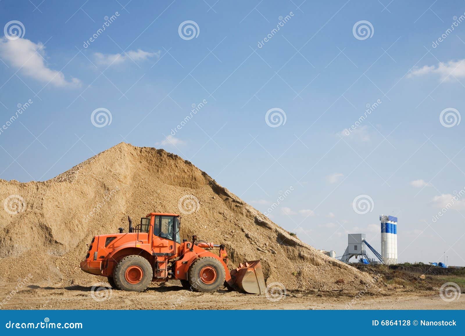 Orange bulldozer stock photo. Image of sand, stack, orange - 6864128