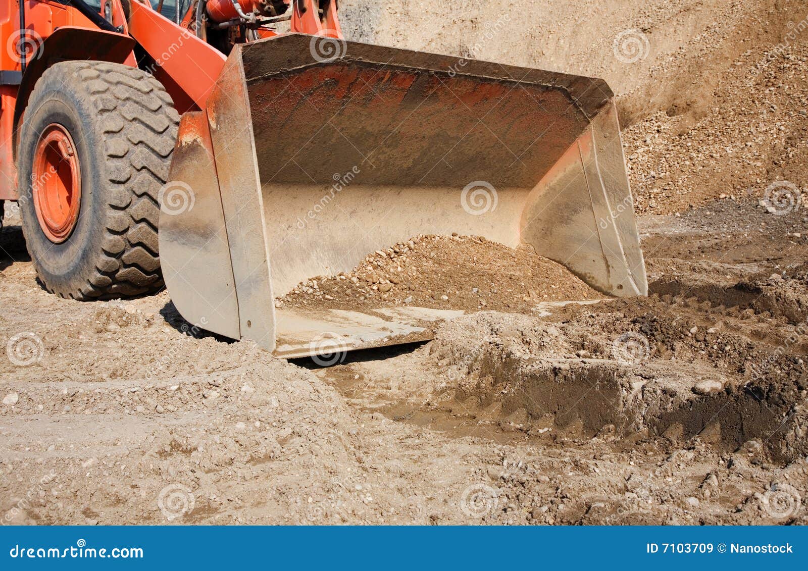 Orange bulldozer at work stock image. Image of large, machinery - 7103709