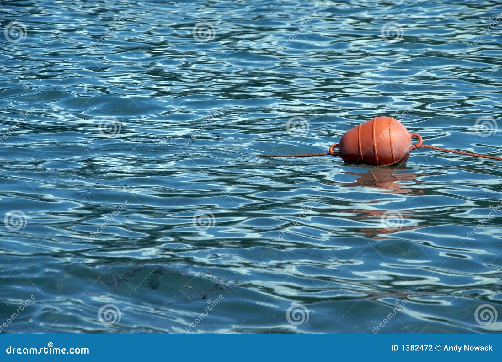 Orange Buoy Floating on Sea Stock Photo - Image of rippled, device: 1382472