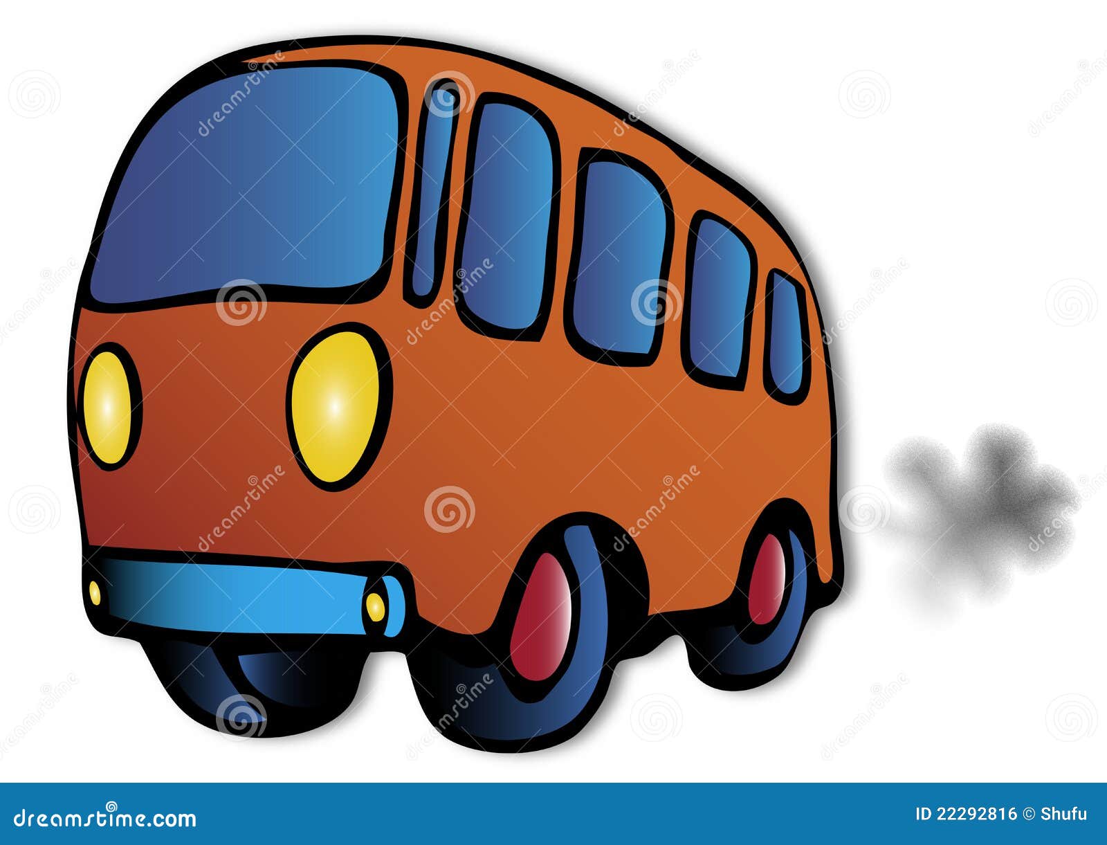 Orange bus illustration stock vector. Illustration of pollution - 22292816