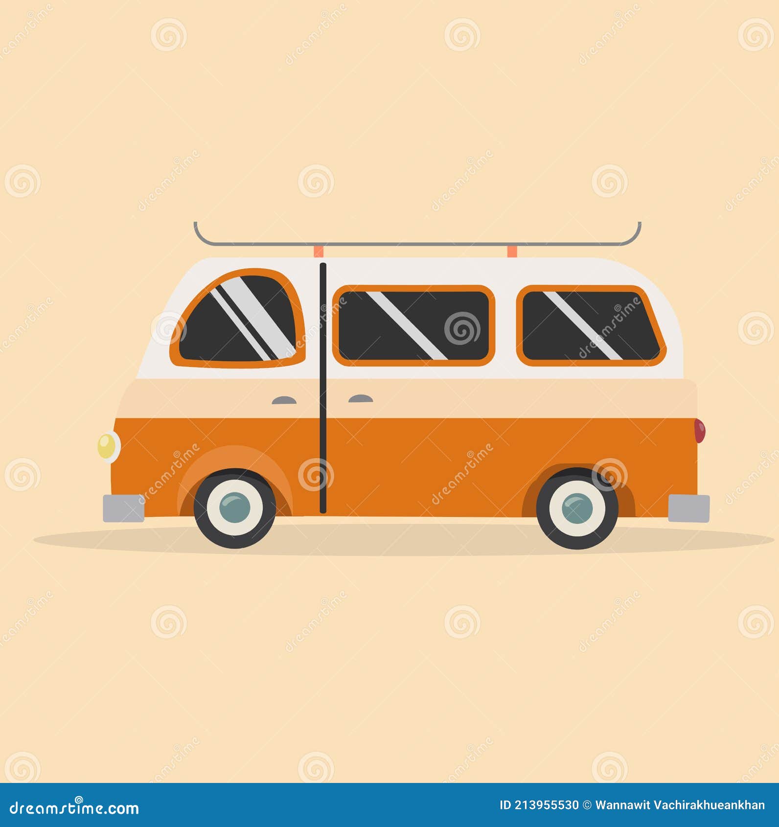 Orange Bus Vector Car Illustration Stock Vector - Illustration of ...