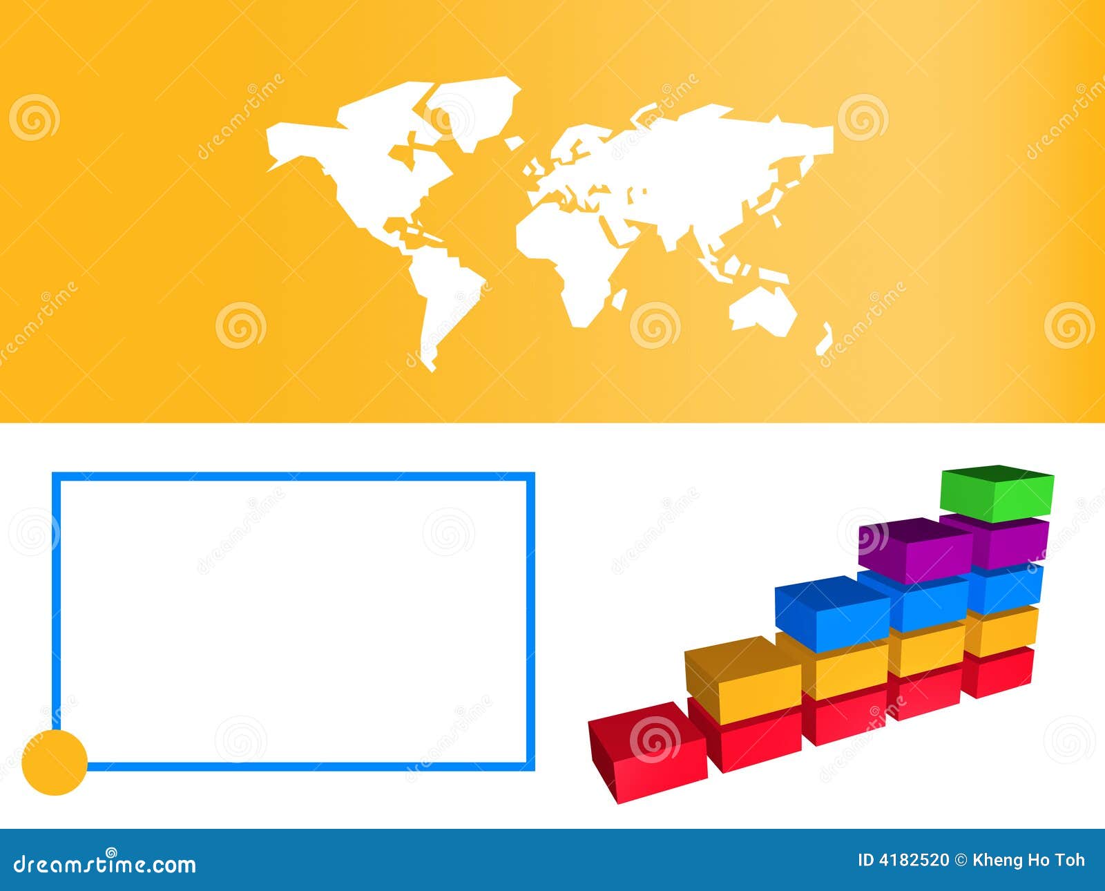 Orange Business Bar Chart Showing Growth Stock Illustration ...
