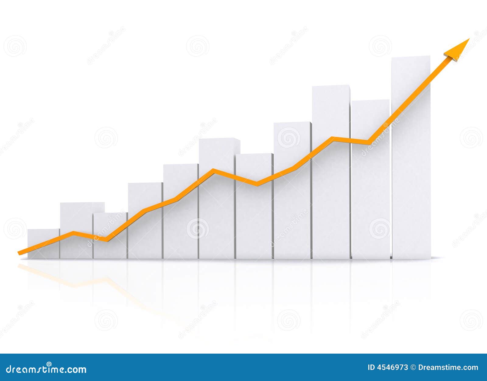 Orange business chart stock illustration. Illustration of rising - 4546973