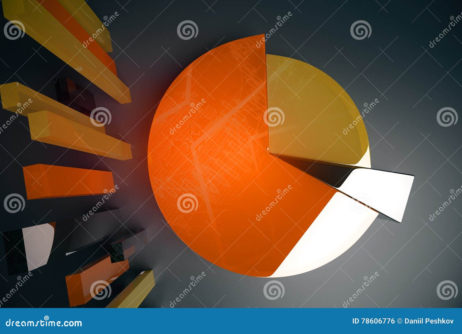 Orange business charts top stock illustration. Illustration of dark ...