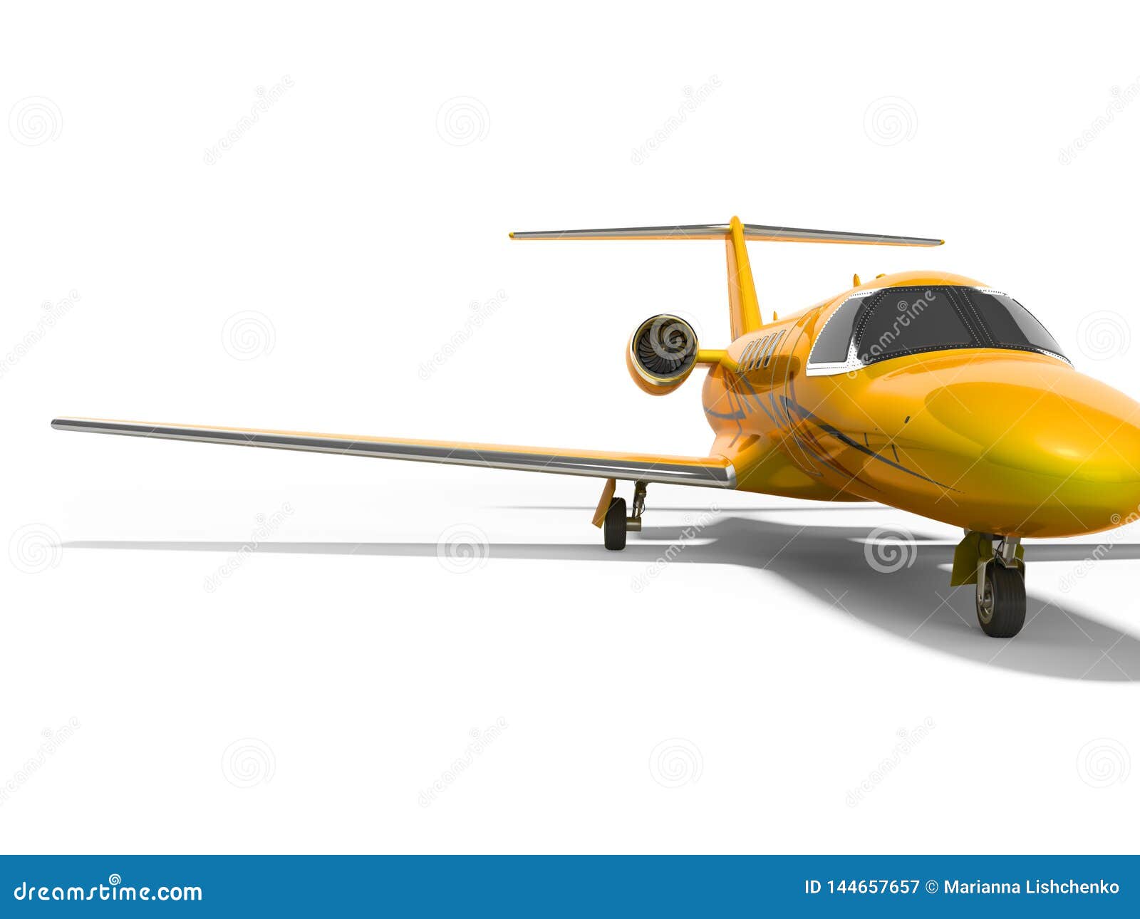 Orange Business Passenger Plane Isolated 3d Render on White Background ...