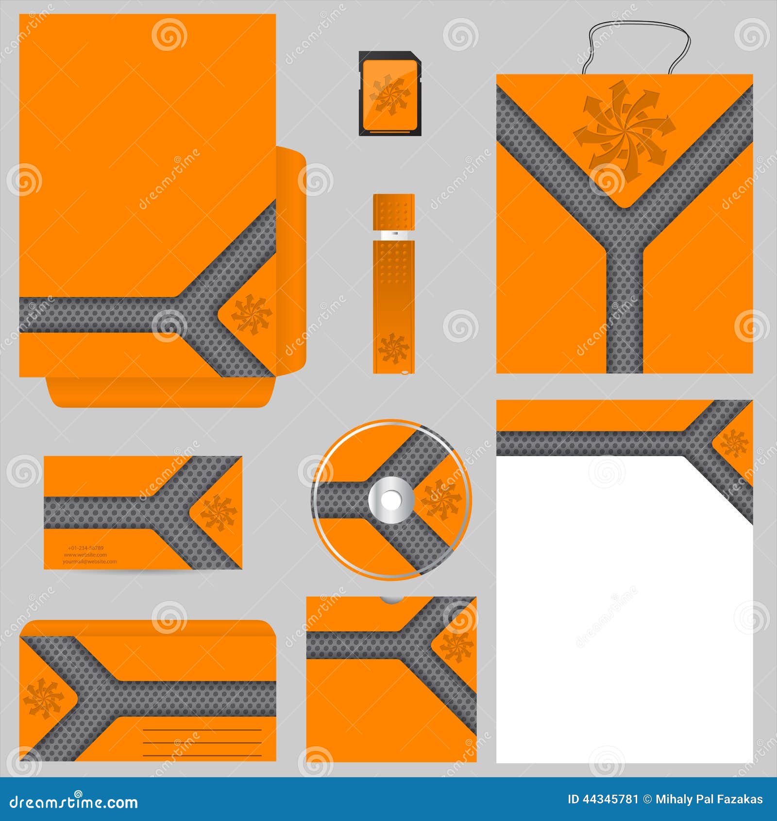 Orange business vector set stock vector. Illustration of concept - 44345781