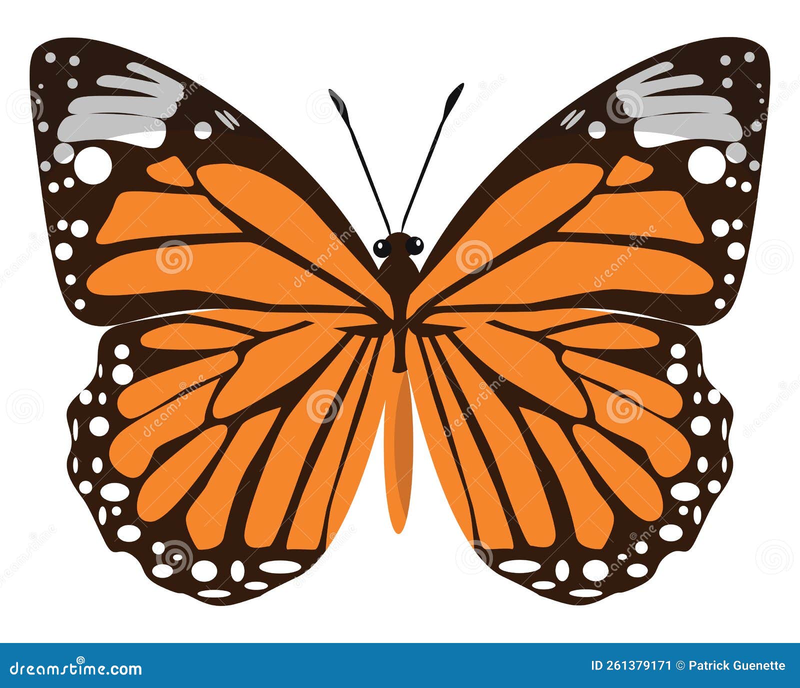 Orange butterfly, icon stock vector. Illustration of beautiful - 261379171