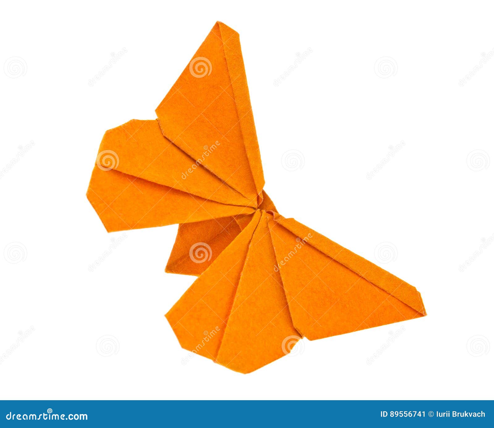 Orange Butterfly of Origami. Stock Image - Image of origami, white ...