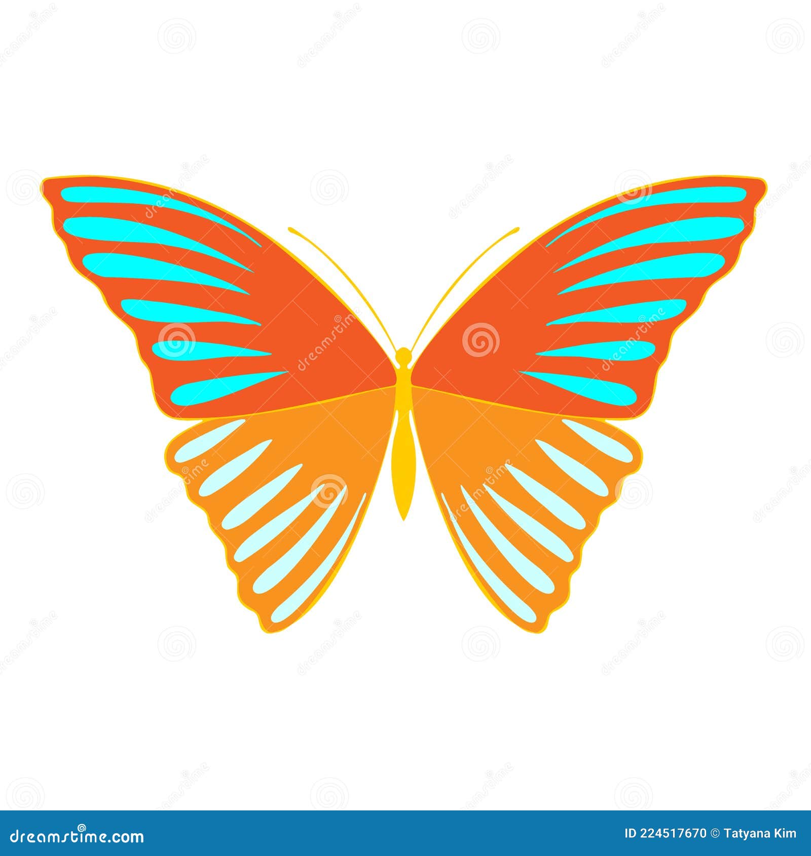 Orange Butterfly, Vector Illustration, Icon Stock Vector - Illustration ...