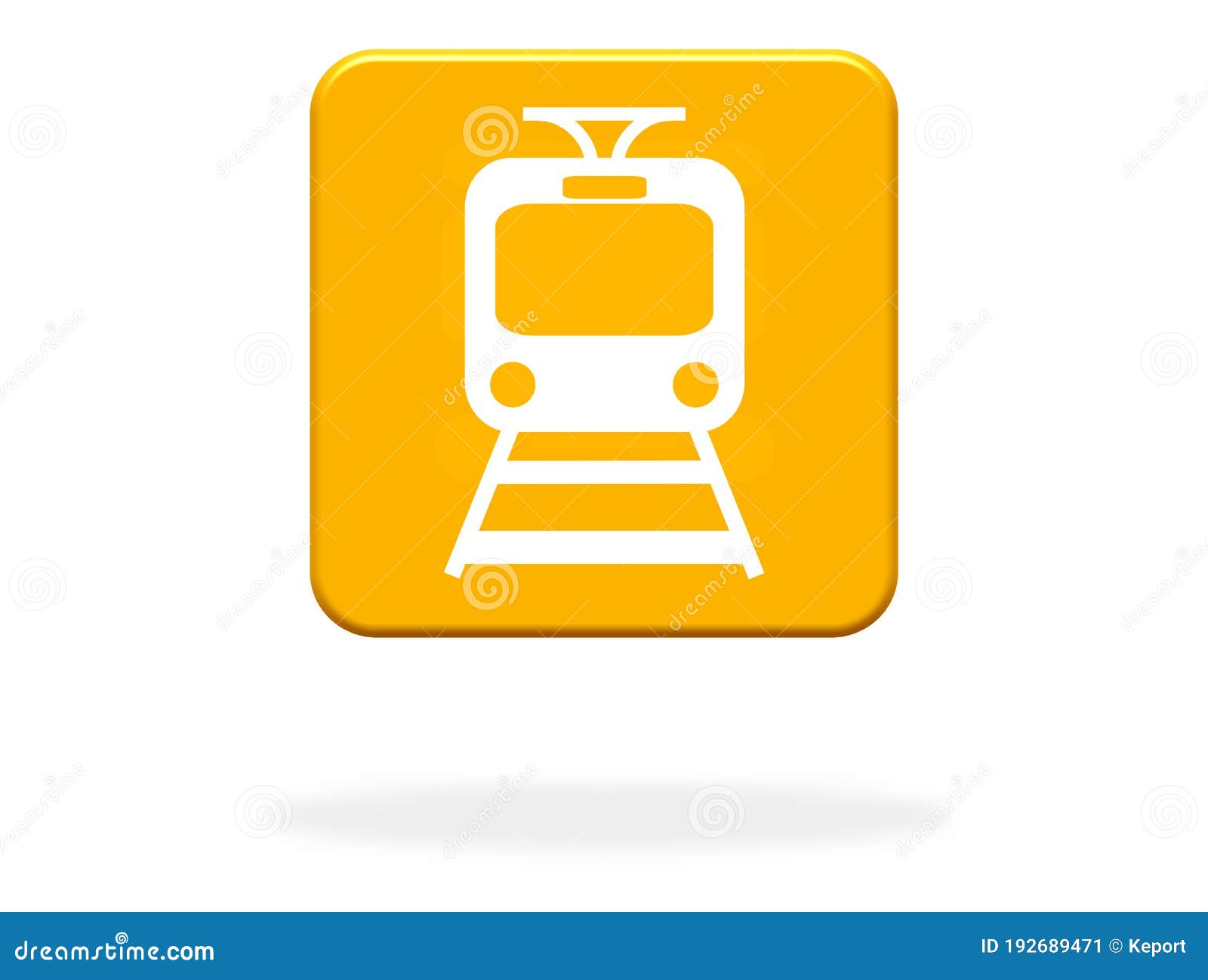 Orange Button with Train Icon - Public Transport or Train Station Stock ...