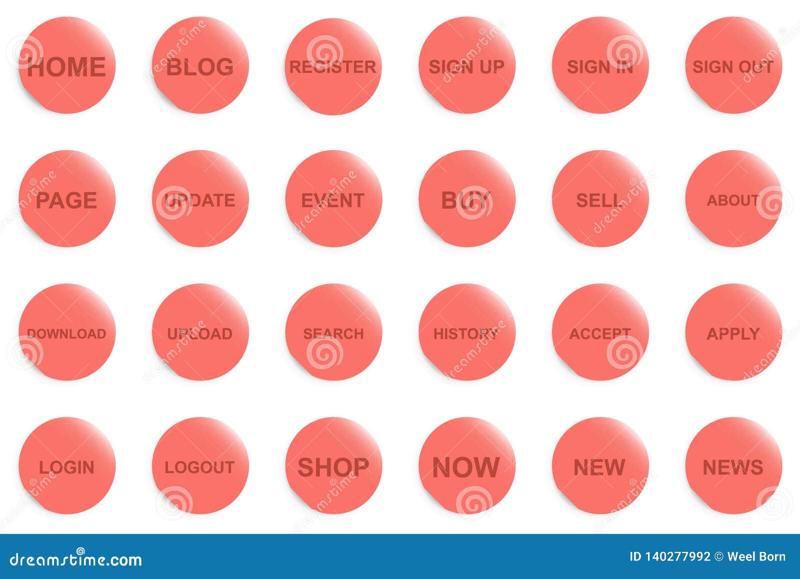 Circle Menu Button for Website or App. Stock Vector - Illustration of ...