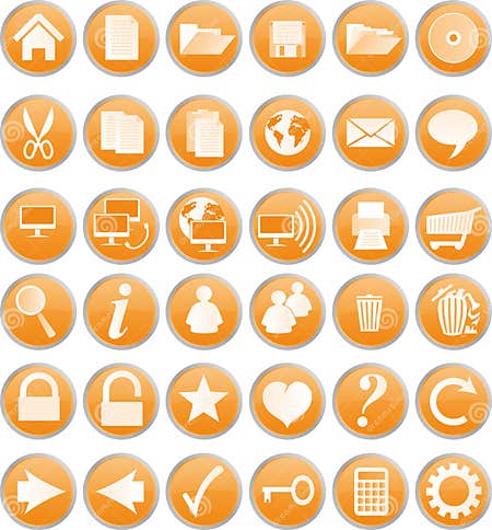 Orange buttons stock vector. Illustration of clipboard - 6687955