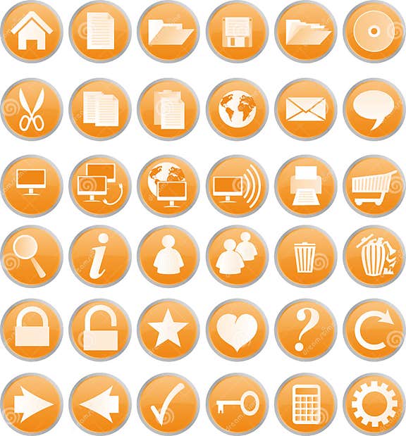 Orange buttons stock vector. Illustration of clipboard - 6687955