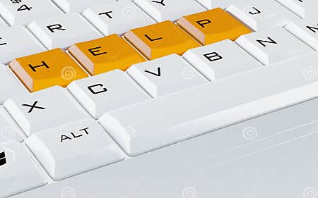 Orange buttons help stock image. Image of helping, equipment - 16504751