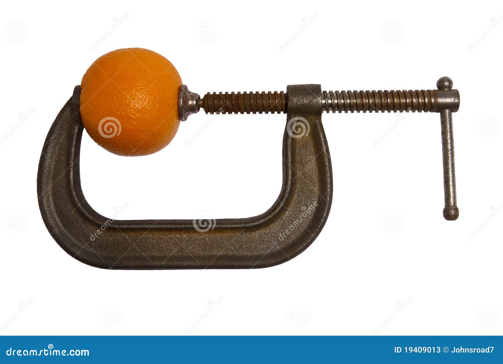 Orange in C Clamp stock image. Image of construction - 19409013