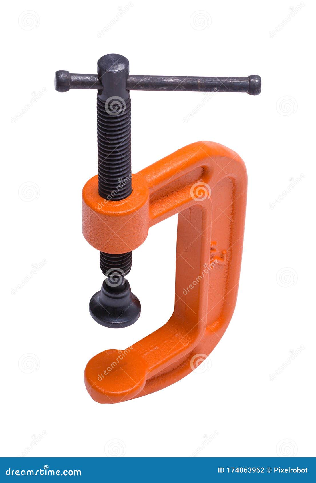 Orange C Clamp stock photo. Image of white, metal, grip - 174063962
