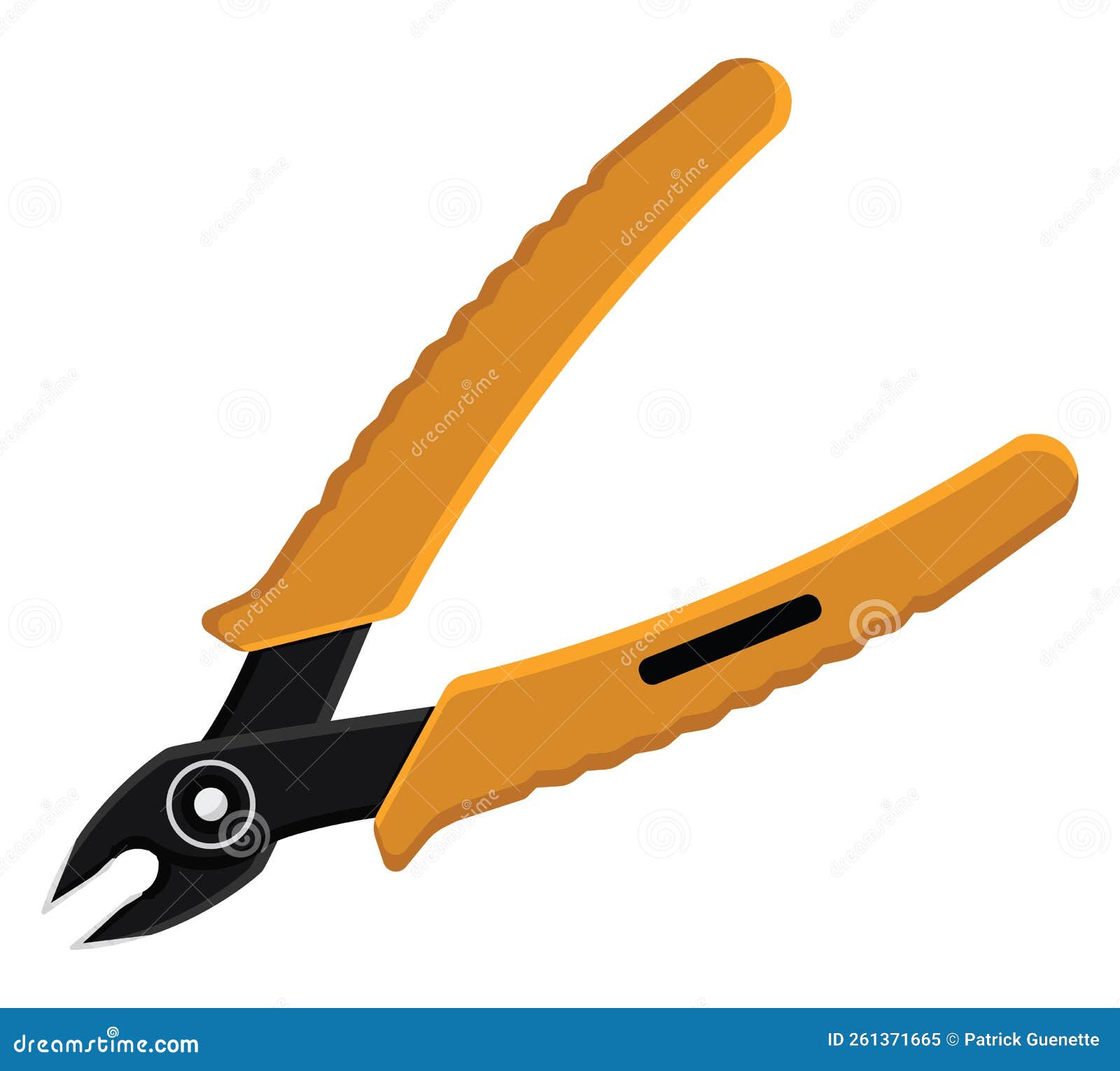 Orange cable cutter, icon stock vector. Illustration of manual - 261371665